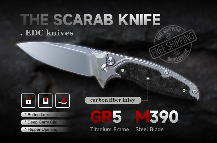 The Scarab Knife: Ti handle with M390 Blade knives | Indiegogo