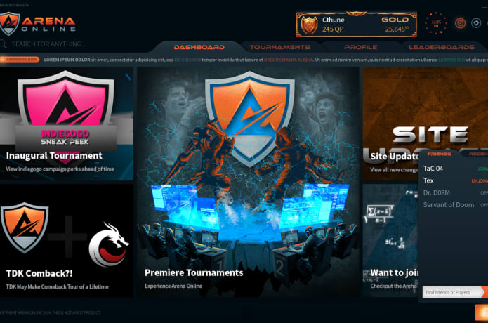 Arena Online: eSports Tournament Platform for All | Indiegogo