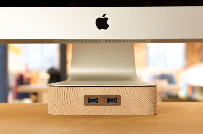 woodster - wooden Apple iMac and Thunderbolt Display stand with USB 3.0 ...